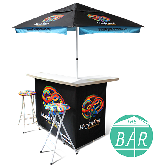 Custom Outdoor Portable Bars & Pop Up Trade Show Counters