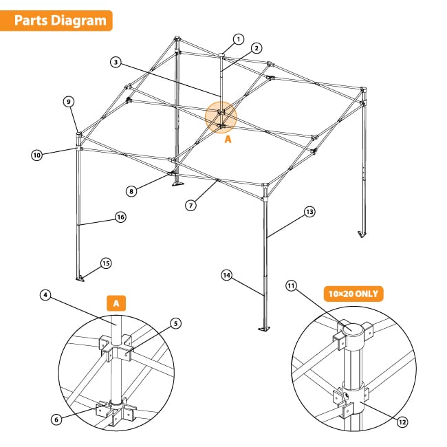 V4 (Lite or Steel) Canopy Frame - Bracket - Part #8 - Instent