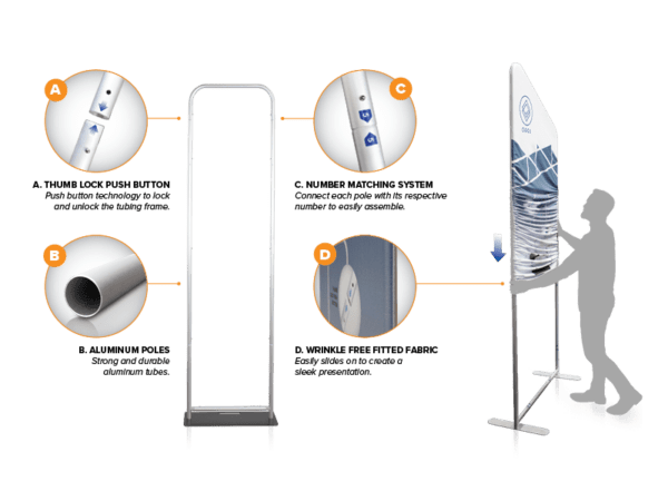8'x 7.5' Tension Wall w/ Hardware - Straight - Instent
